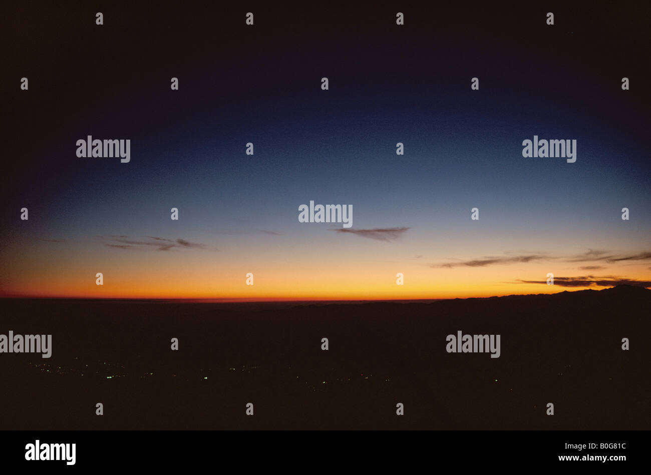 Orange Horizon In Sunset Stock Photo - Alamy