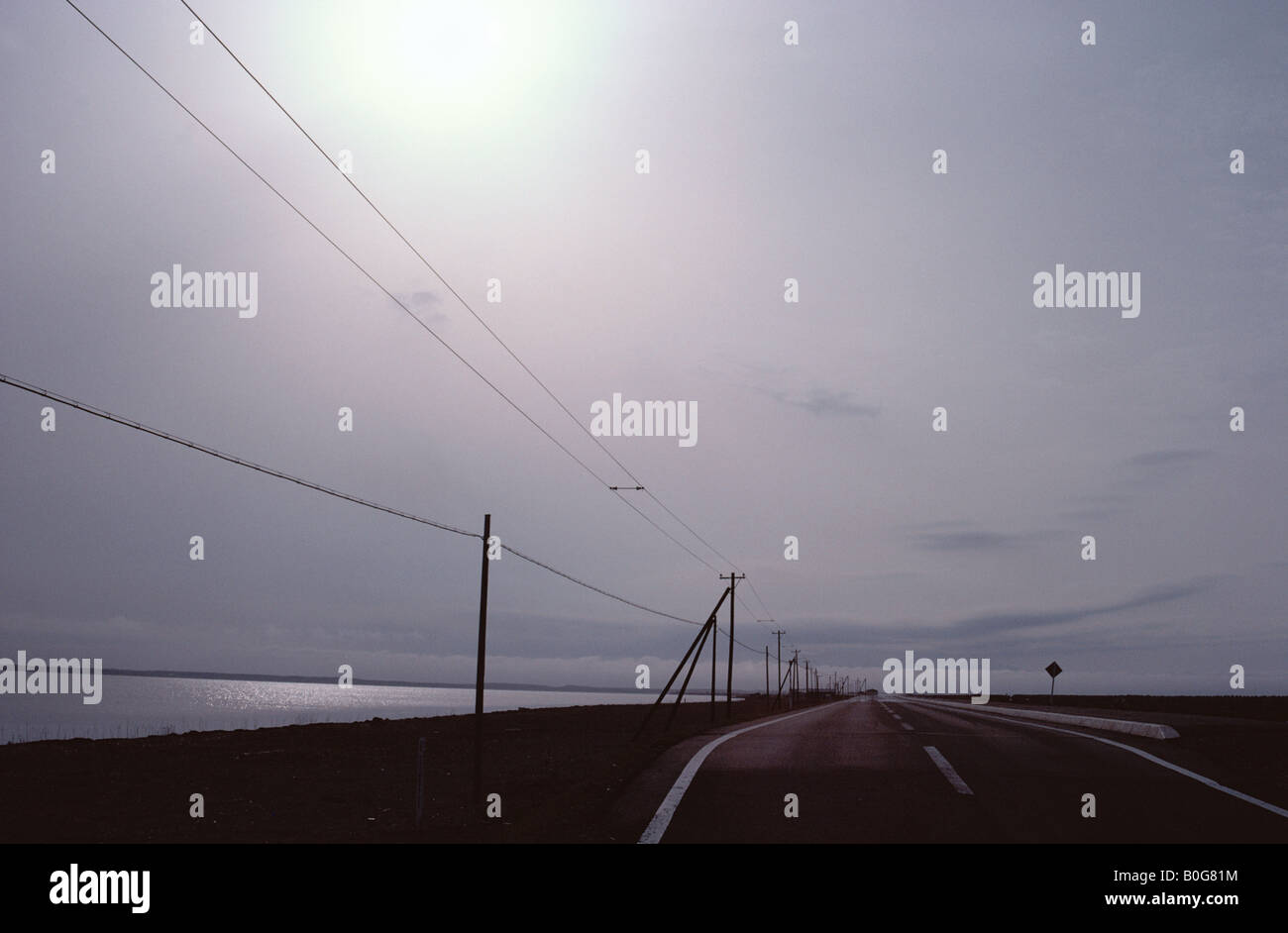 Telephone Poles Near Sea Stock Photo - Alamy