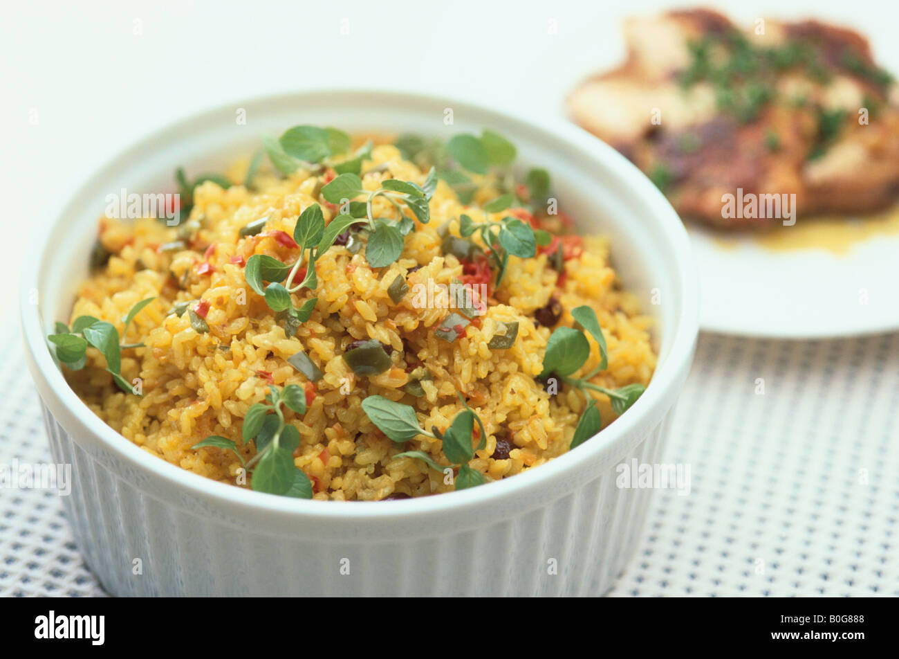 Bowl Of Rice Dish Stock Photo - Alamy
