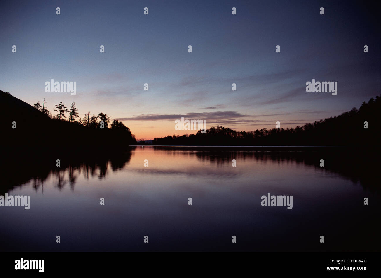 Lake In Evening Stock Photo - Alamy