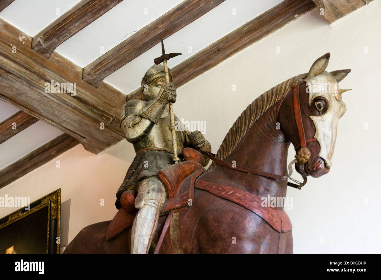 Statue of Knight on horseback in Suit of Armour in Leeds Castle Kent ...