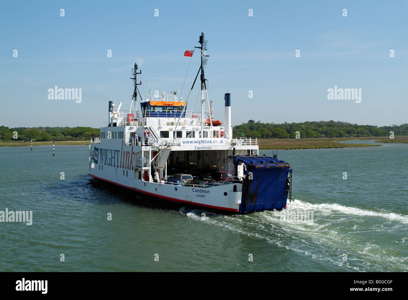 Wightlink Company RoRo Ferry Caedmon on Lymington River Hampshire ...