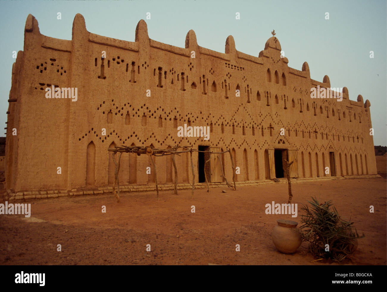 A mosque built from mud in the traditional way, Bani, Burkina Faso ...