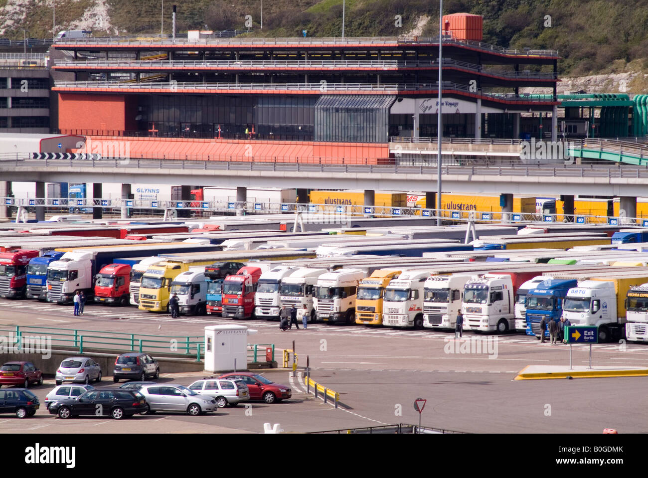 trucks lorry lorries at dock port export import logistics board ...