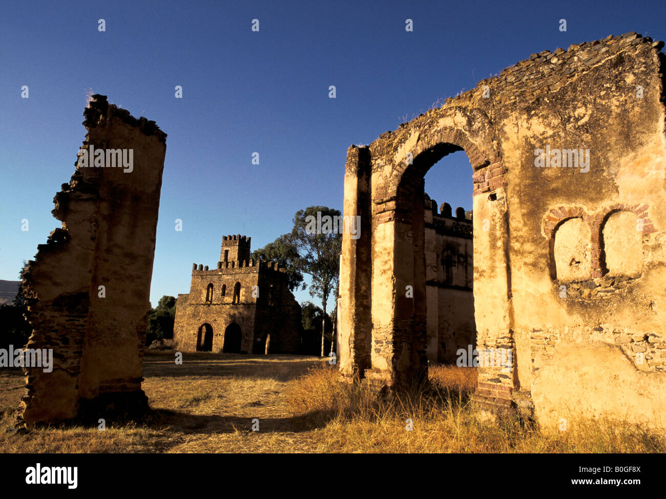 The castle of King Fasil and his descendants, Gonder, Ethiopia Stock ...