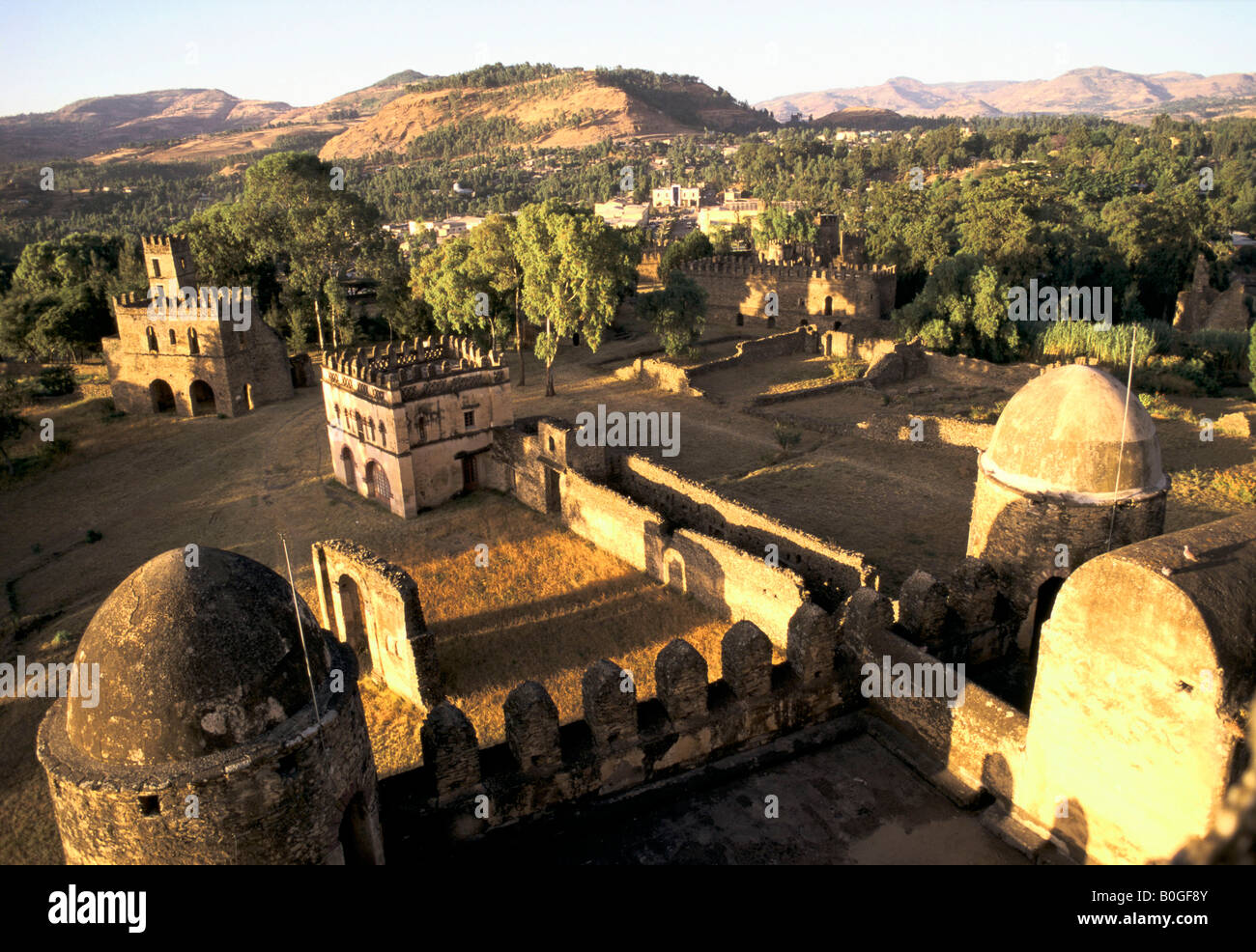 The castle of King Fasil and his descendants, Gonder, Ethiopia Stock ...