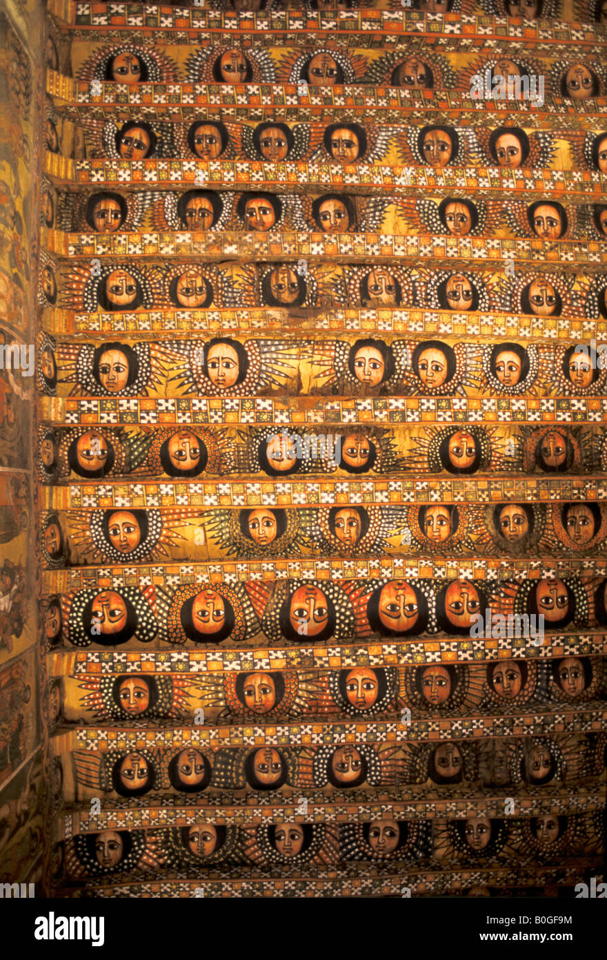 Decorated ceiling of the Selassie Church, Debre Berhan, Ethiopia Stock ...