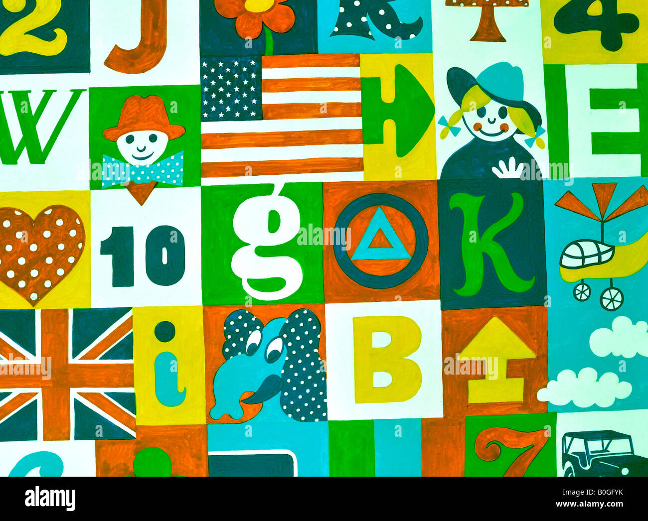 Alphabet patchwork greenan original design by Frank Kean (Dip Art Stock ...
