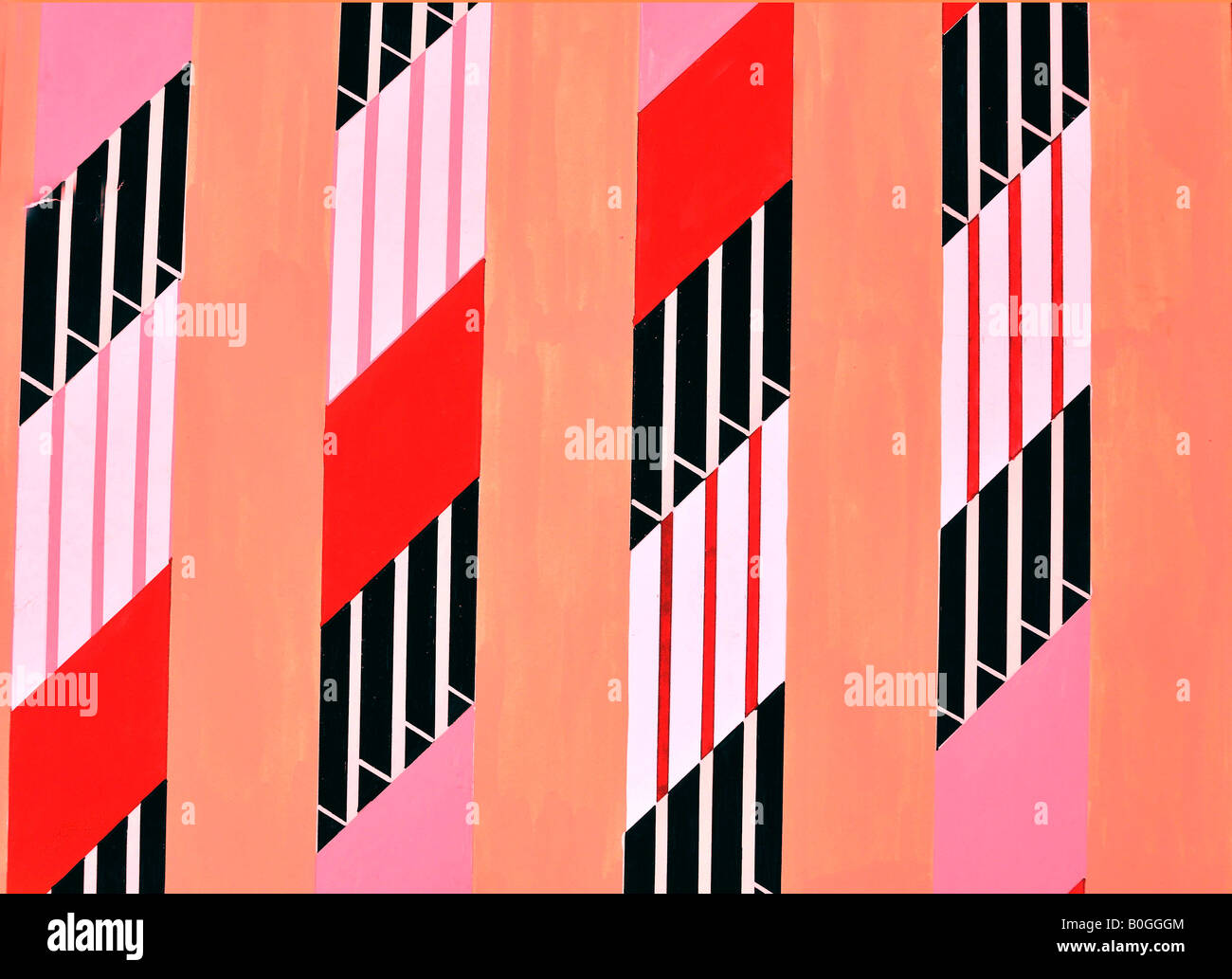 Deco stripe - hot red an original design by Frank Kean (Dip Art Stock ...