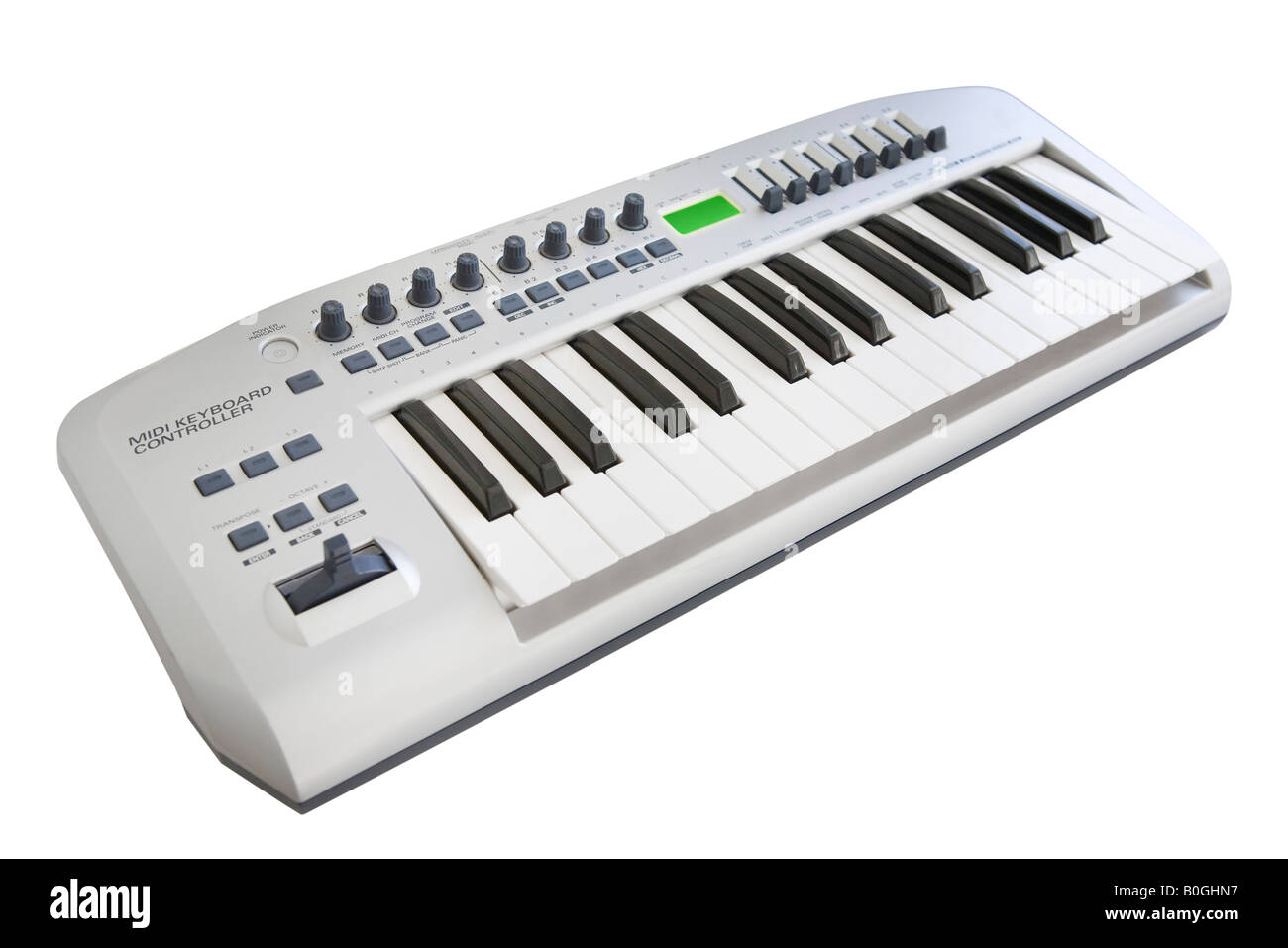 Electronic keyboard over white background Stock Photo - Alamy