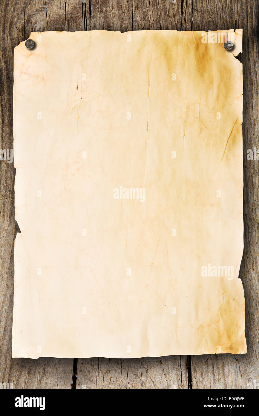 Wall nailed paper sheet hi-res stock photography and images - Alamy