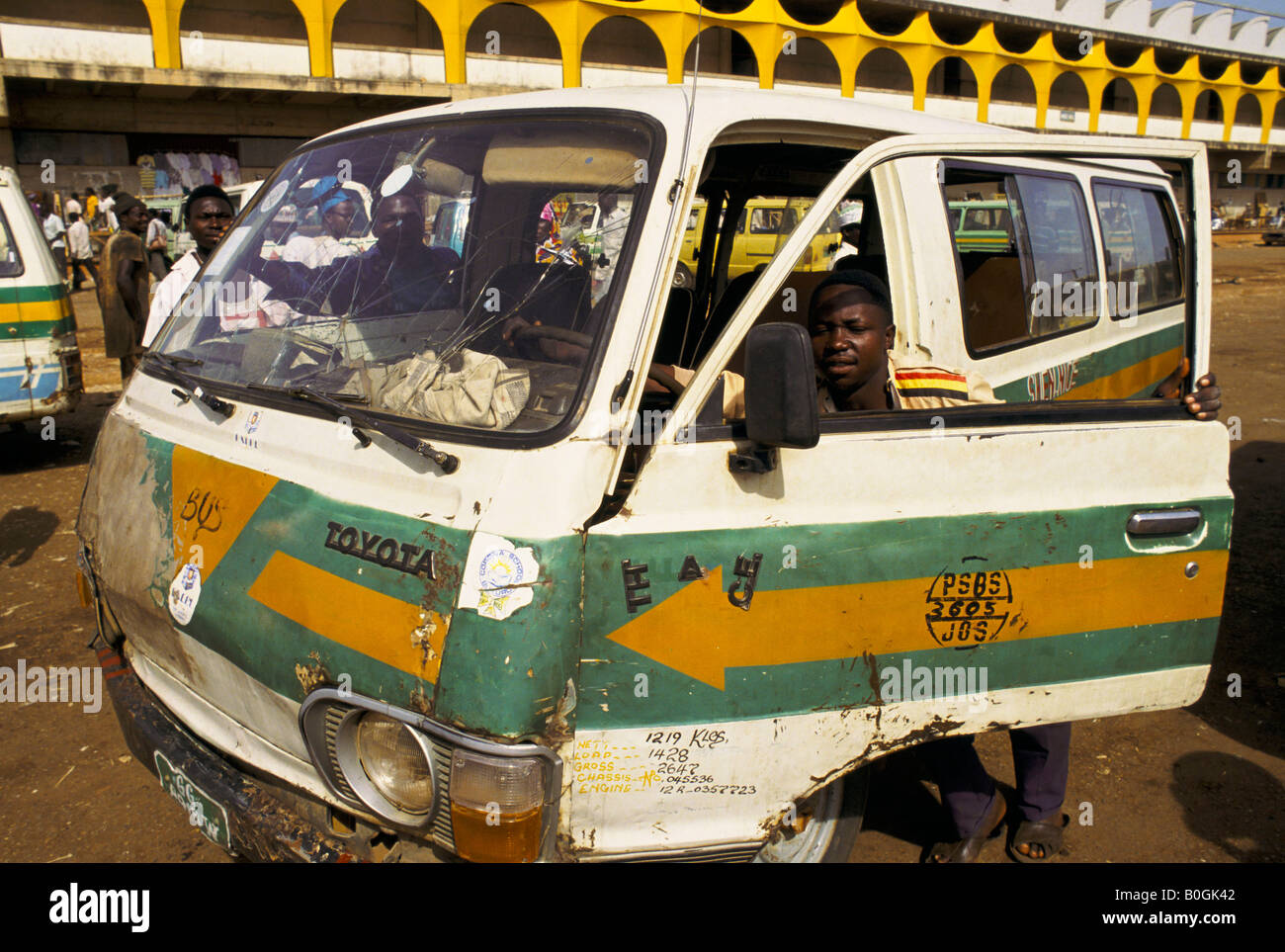Buses at the bus station, Joss, Nigeria Stock Photo - Alamy