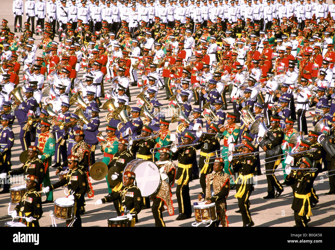 Military bands at the Omani National Day celebration, Oman Stock Photo ...