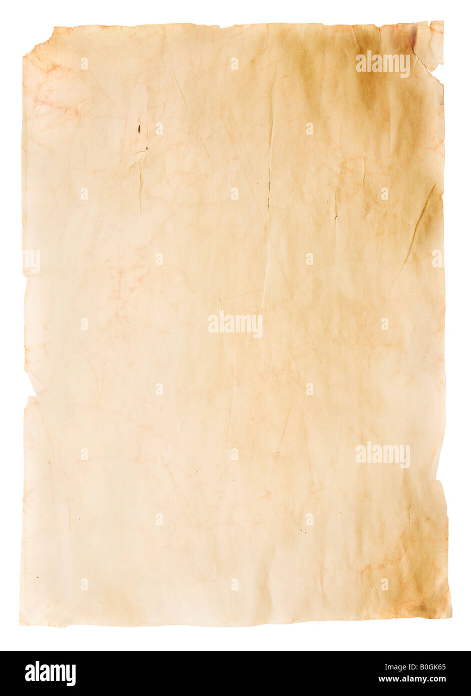 Old and worn sheet of paper Stock Photo - Alamy