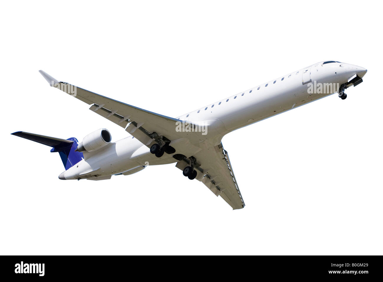 Passanger airplane over white background Stock Photo - Alamy