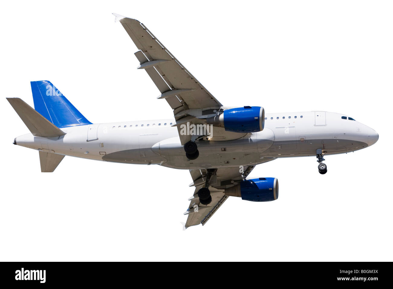 Passanger airplane over white background Stock Photo - Alamy