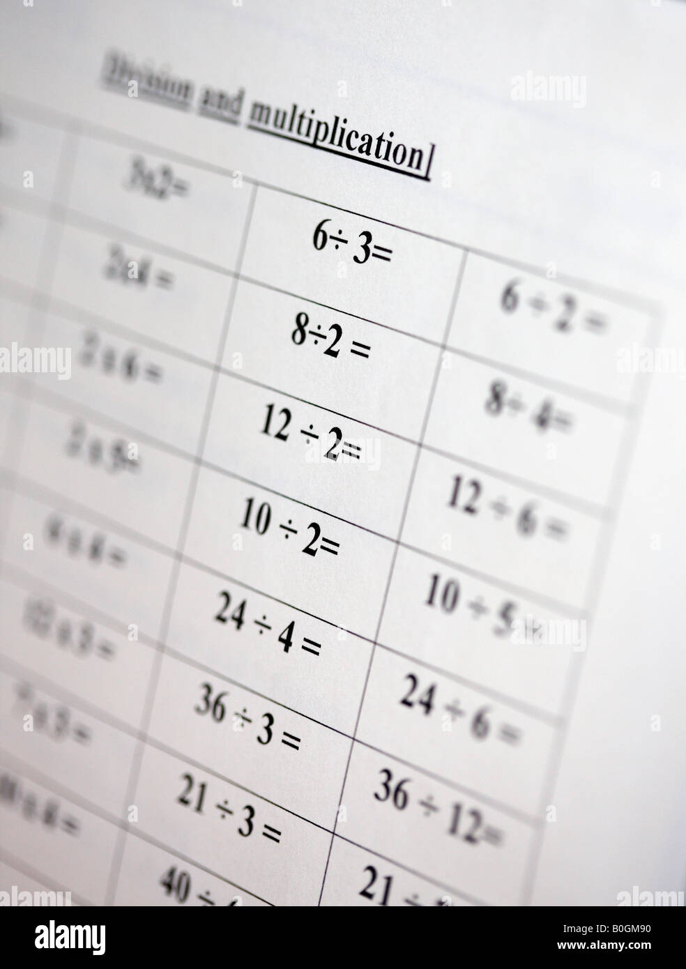 Math tables hi-res stock photography and images - Alamy