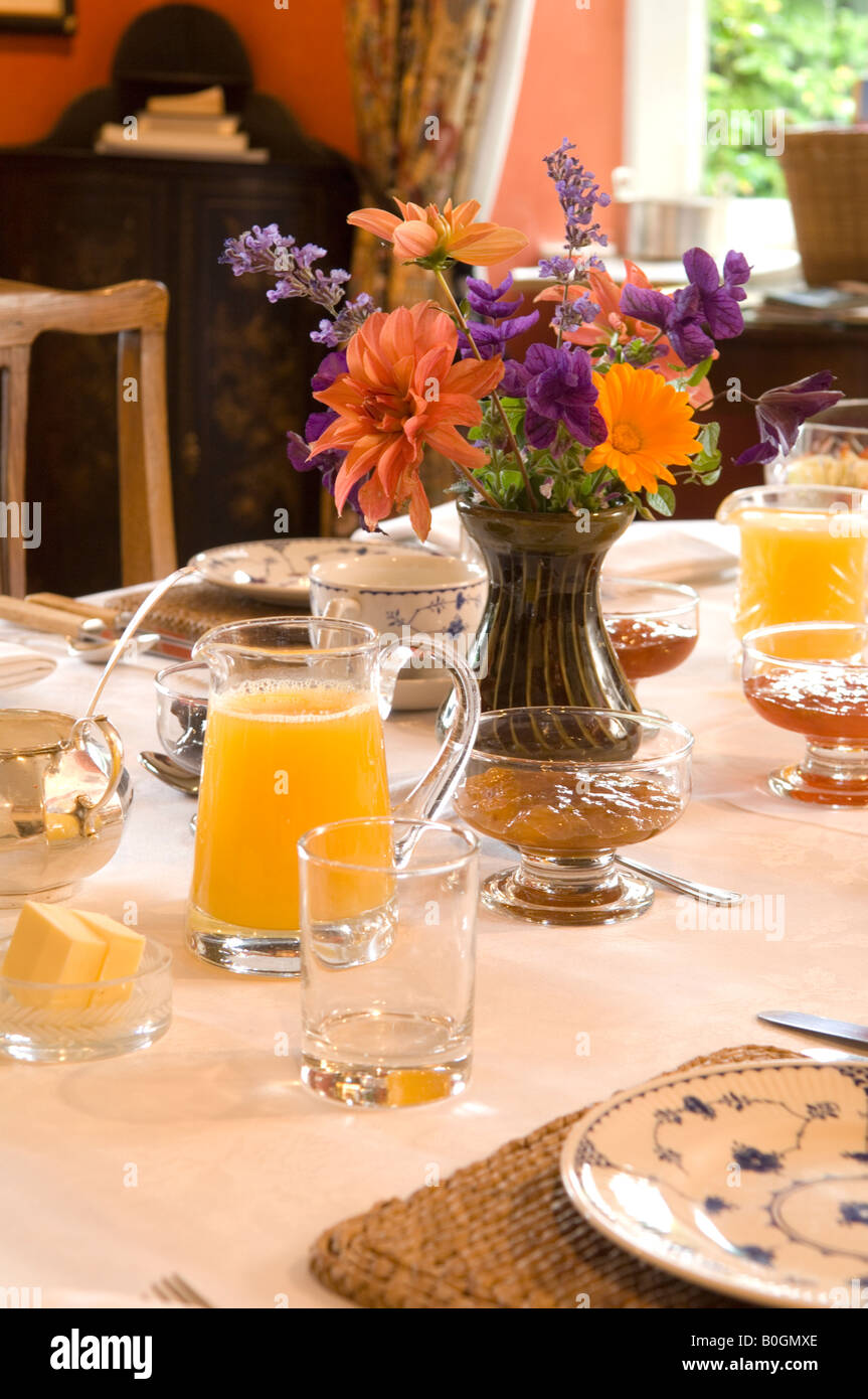Table laid for breakfast at an English B and B Stock Photo - Alamy