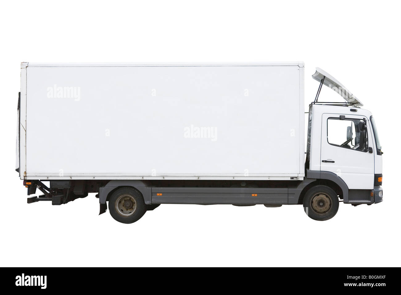 Blank white truck over white background Stock Photo - Alamy