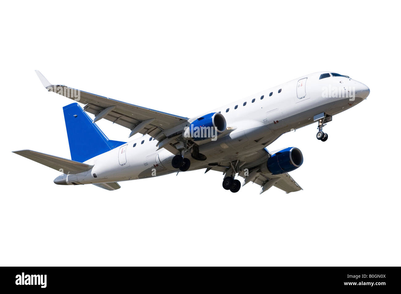 Passanger airplane over white background Stock Photo - Alamy