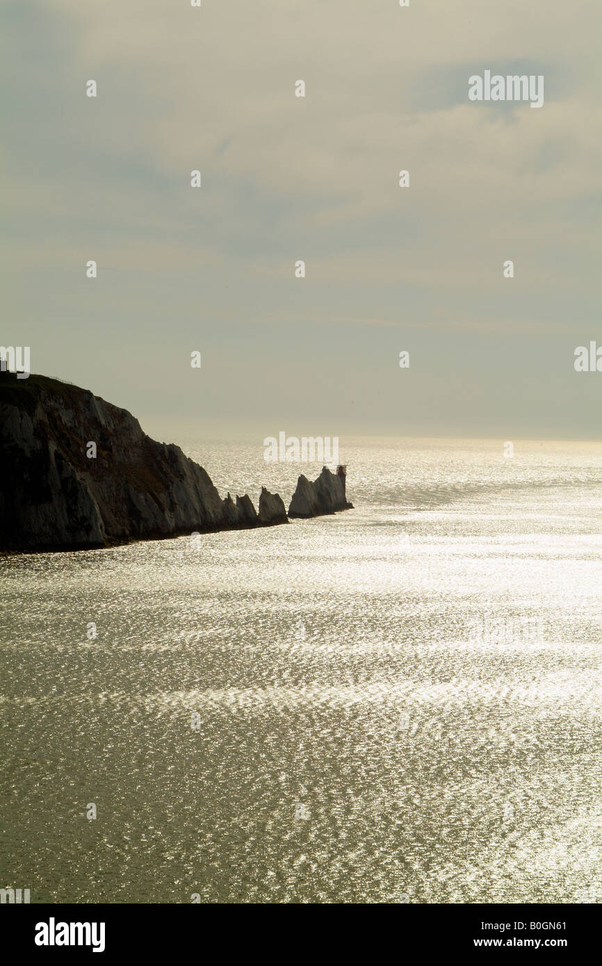 The Needles Isle of Wight England UK Shot against the light Stock Photo ...