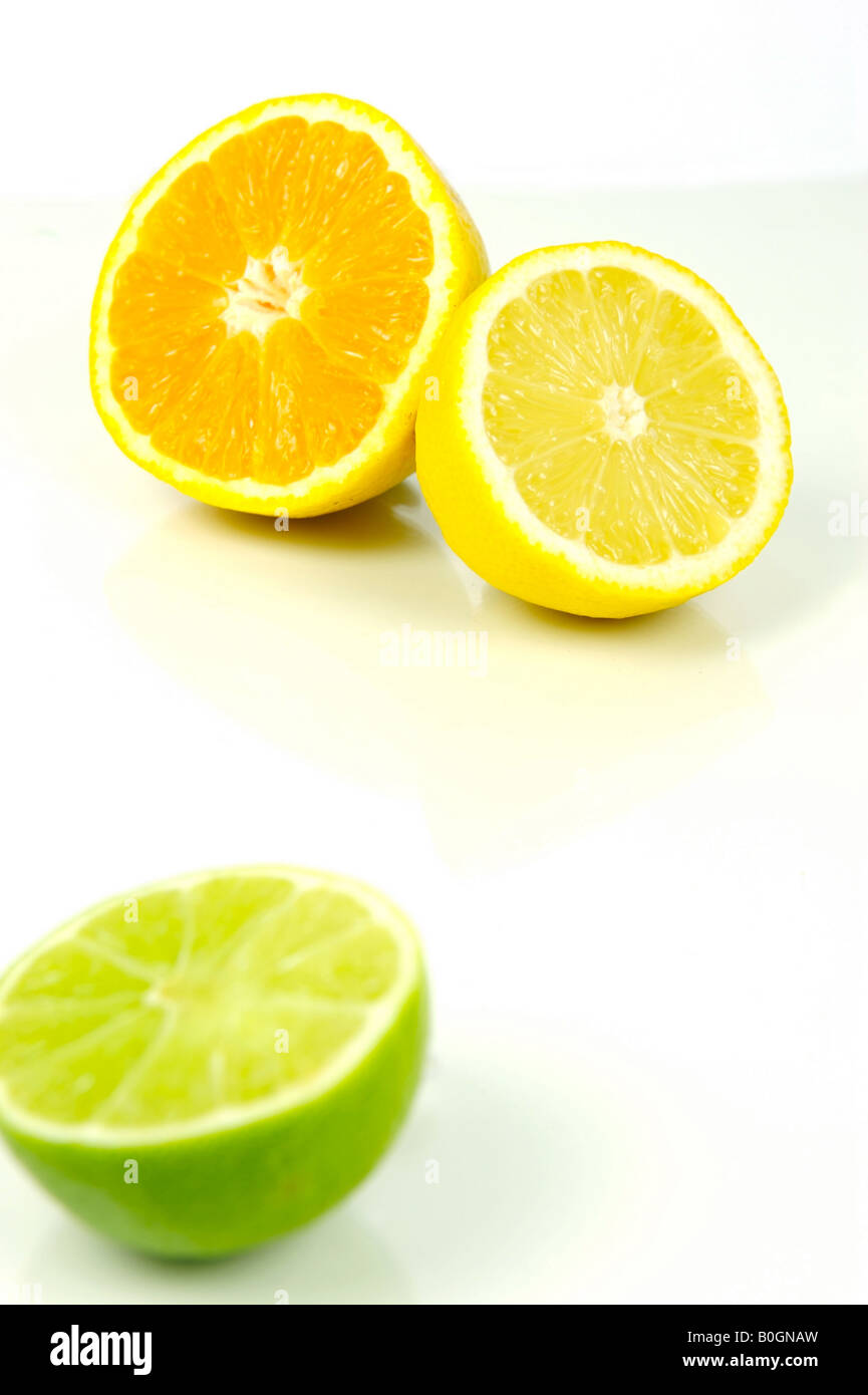 Citrus fruit isolated against a white background Stock Photo - Alamy
