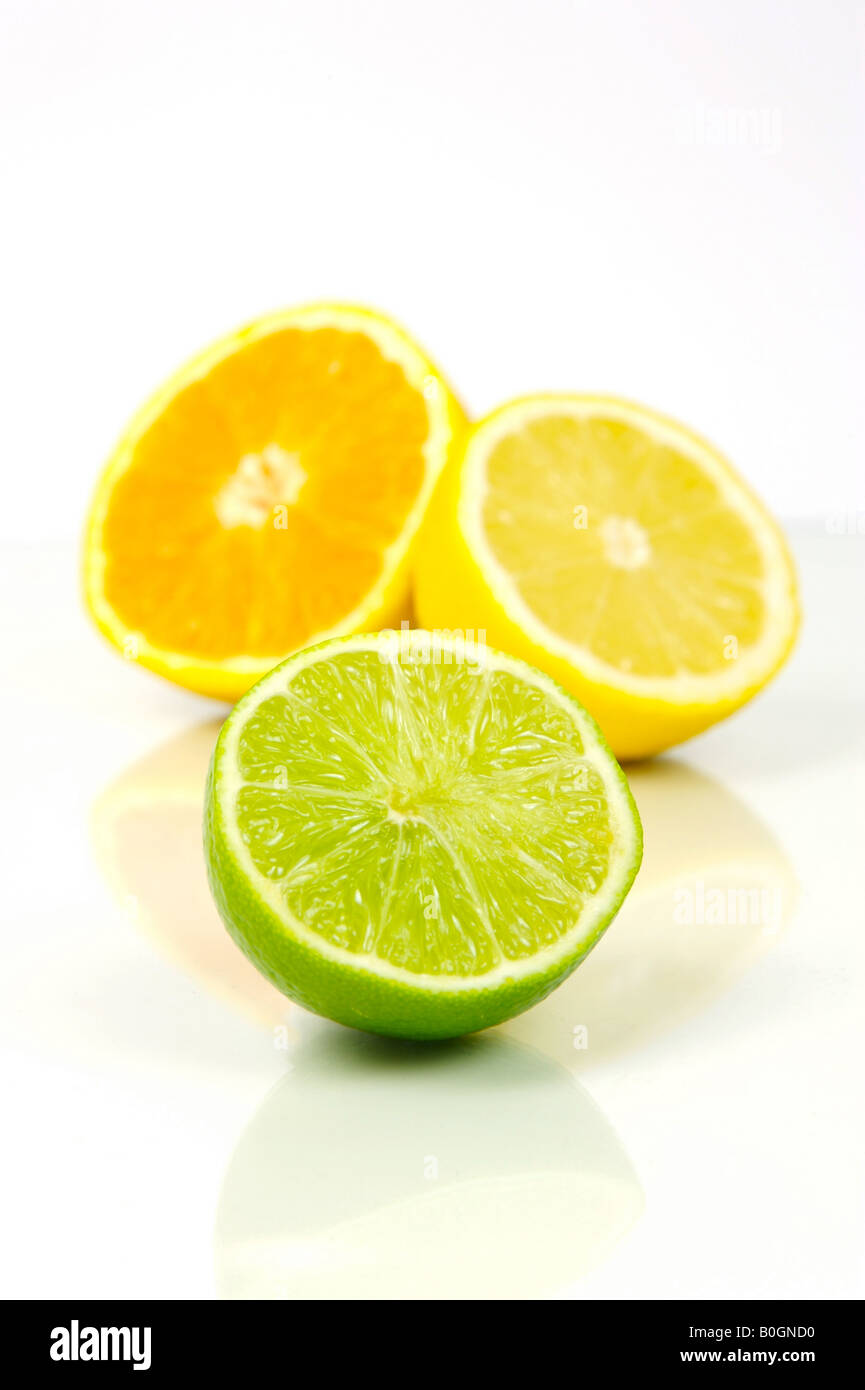Citrus fruit isolated against a white background Stock Photo - Alamy