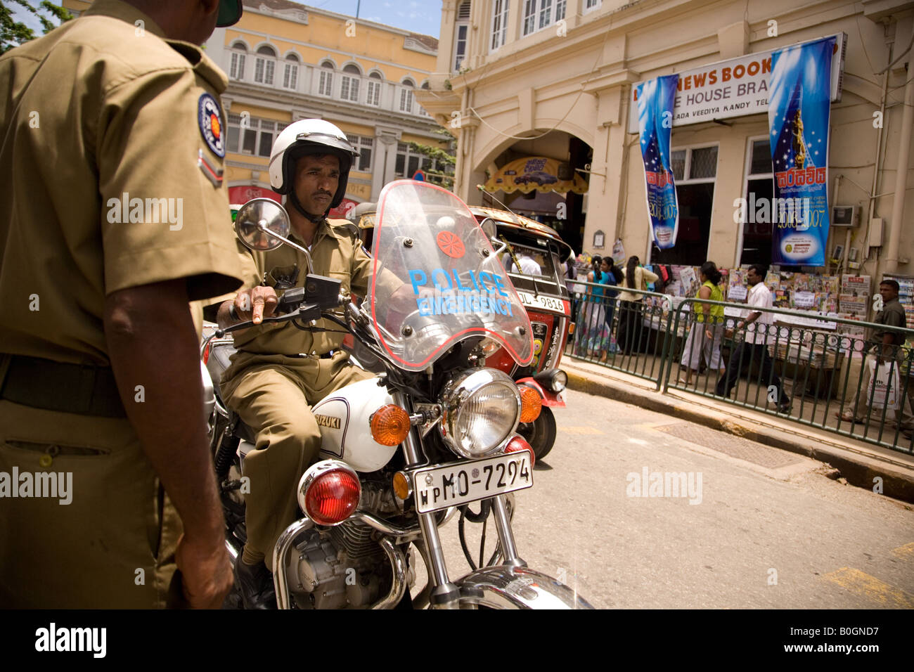 Policemen in the street of Kandy Stock Photo - Alamy