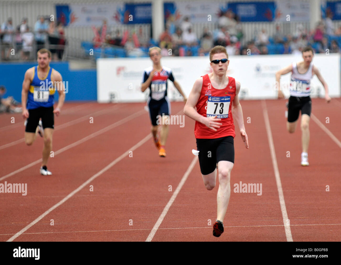 sprinter winning race at paralympic world cup manchester 2008 Stock ...