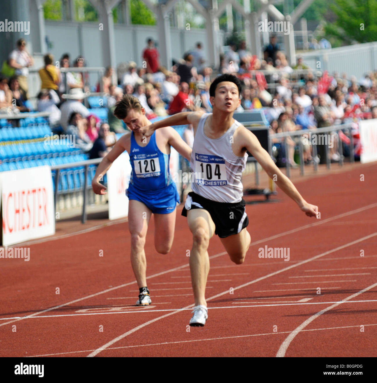 sprinter winning race at paralympic world cup manchester 2008 Stock ...