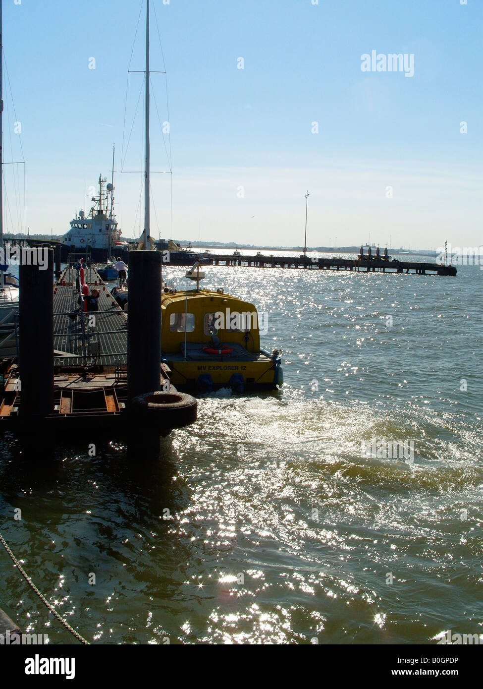 Harwich Harbour Foot ferry berthing Stock Photo - Alamy