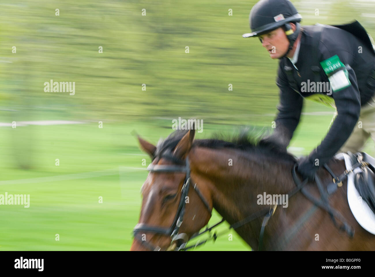 Horse and rider galloping cross country hi-res stock photography and ...