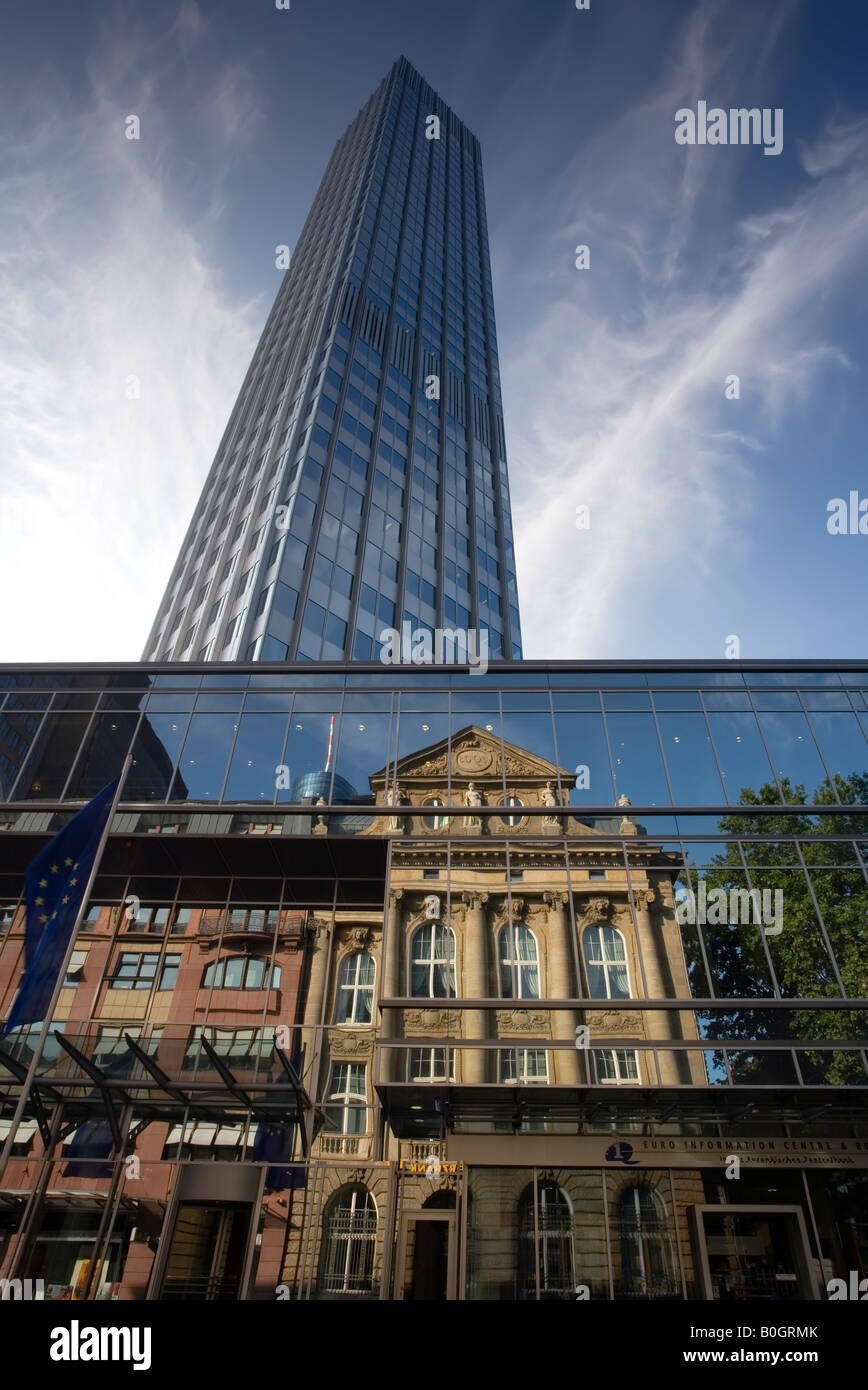 Reflection of Historical Bank Building in facade of the European ...