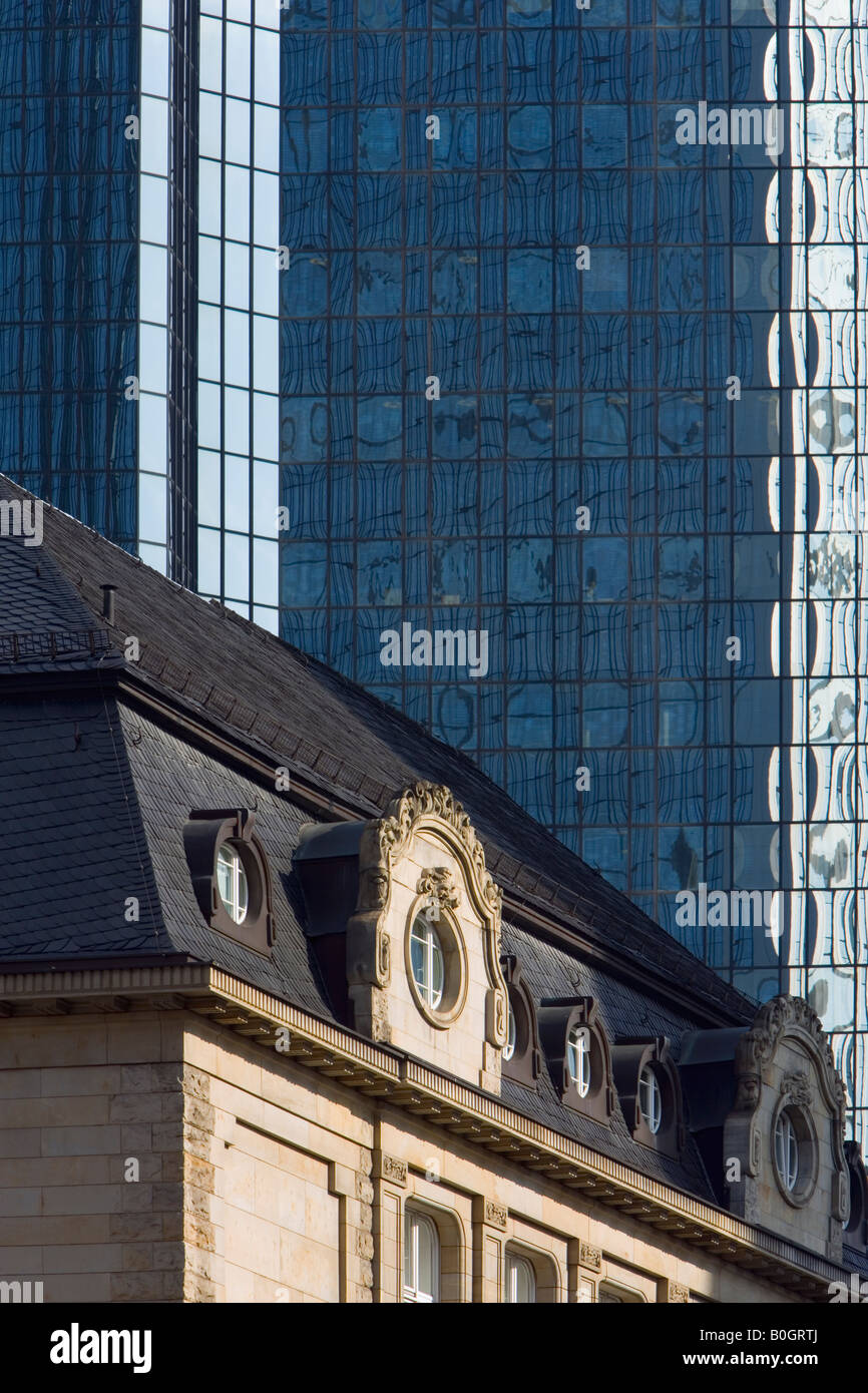 Modern Deutsche Bank Towers behind traditional building Stock Photo - Alamy