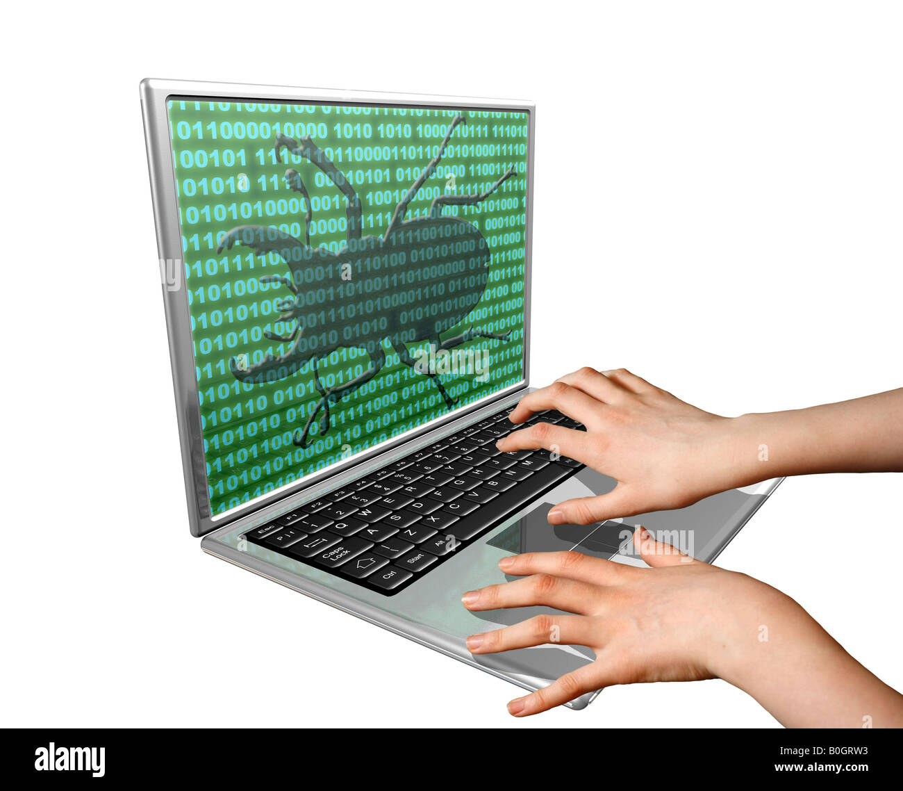 A computer that has been infected with a virus or has caught a bug ...