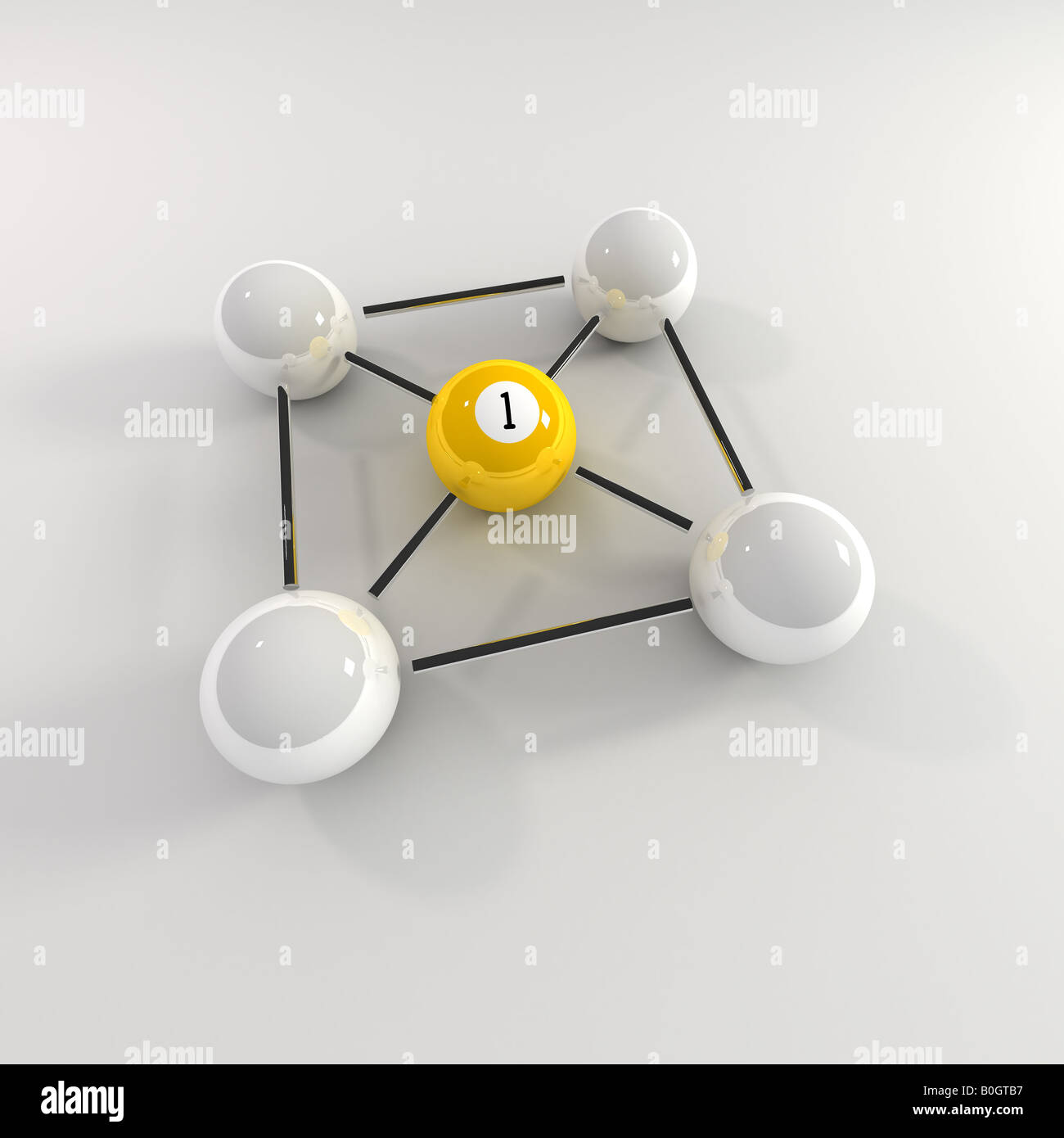Small network network with one leader Stock Photo - Alamy