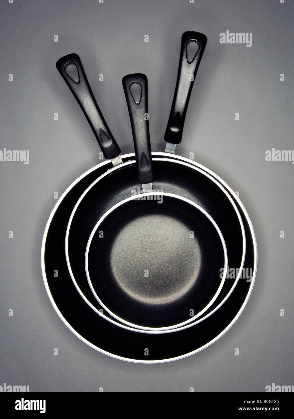Three non stick pans hi-res stock photography and images - Alamy
