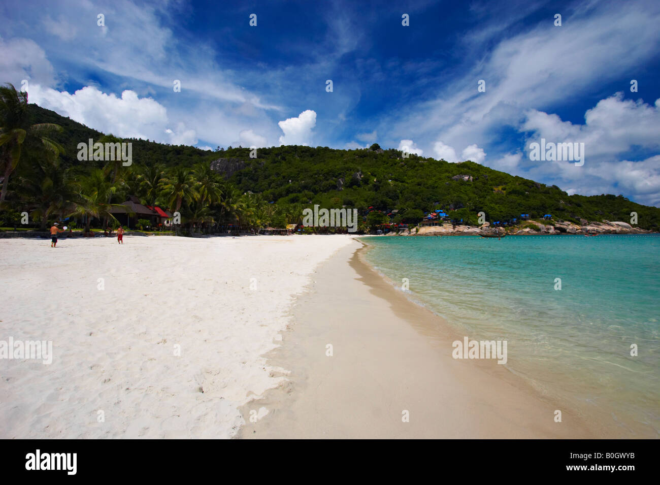 Haad Rin wide tropical beach scene, Ko Phangan island, Thailand Stock ...