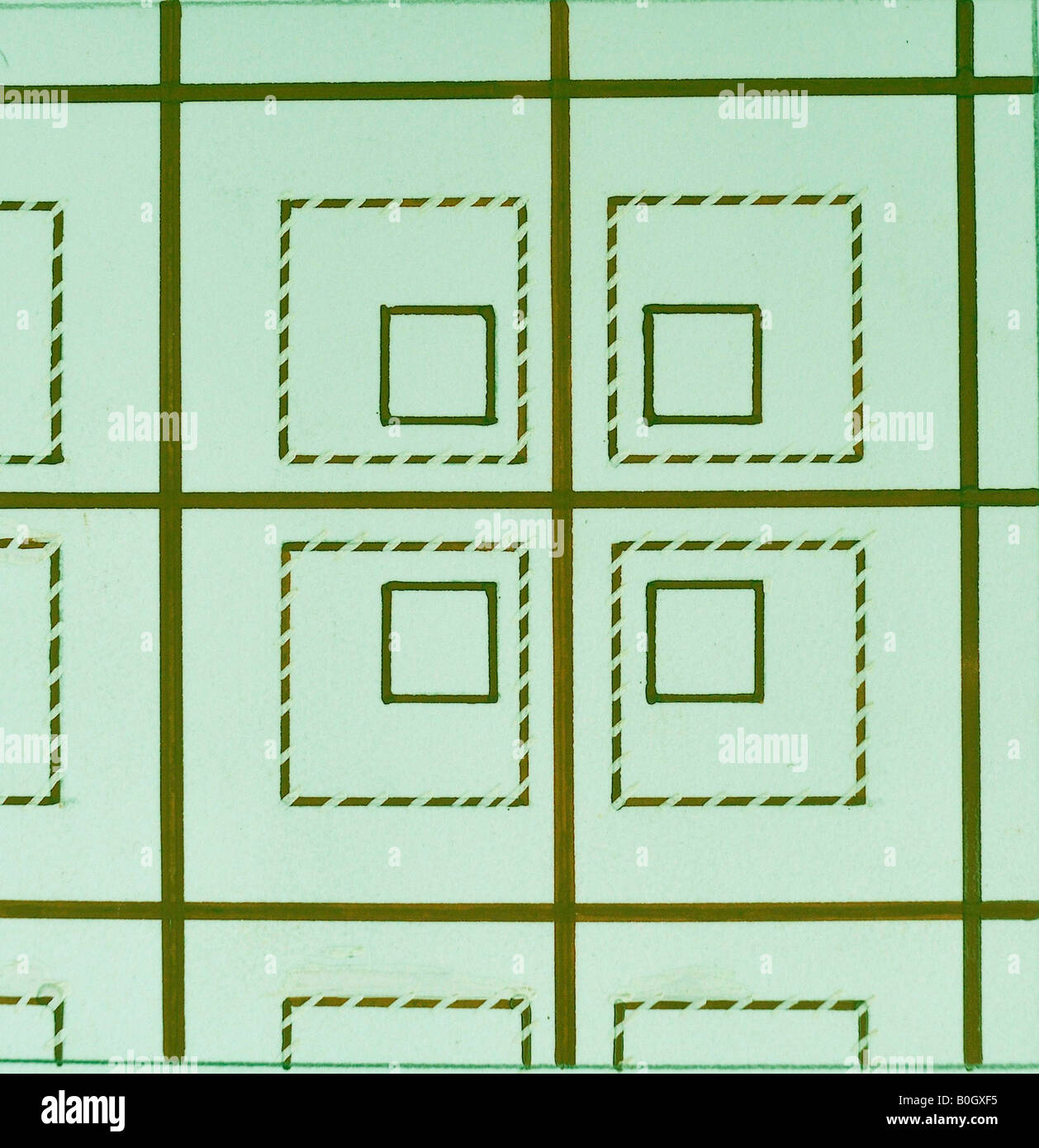 Design " Shadow squares" in green by Frank Kean Stock Photo - Alamy