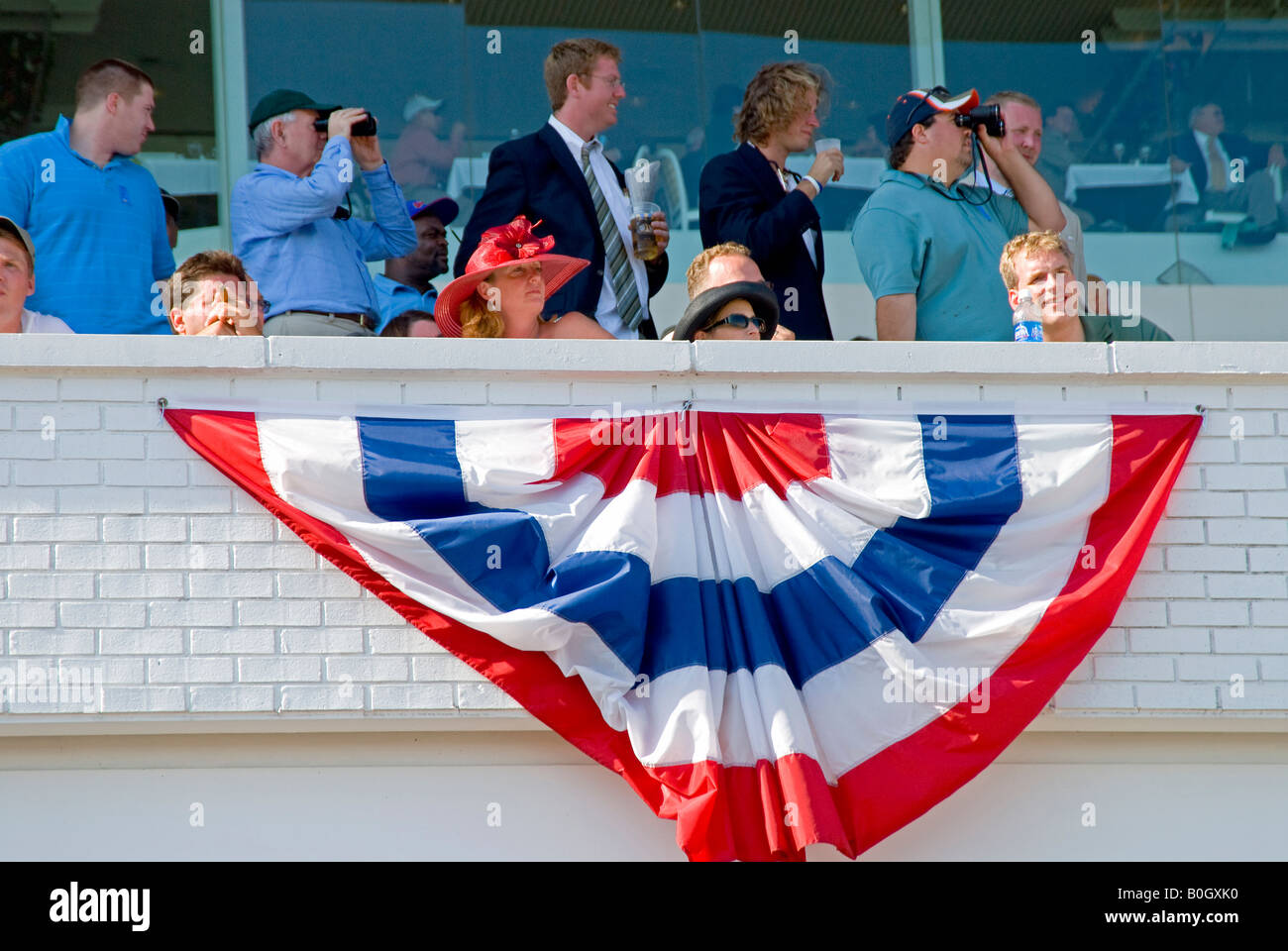American flag at horse racing hi-res stock photography and images - Alamy