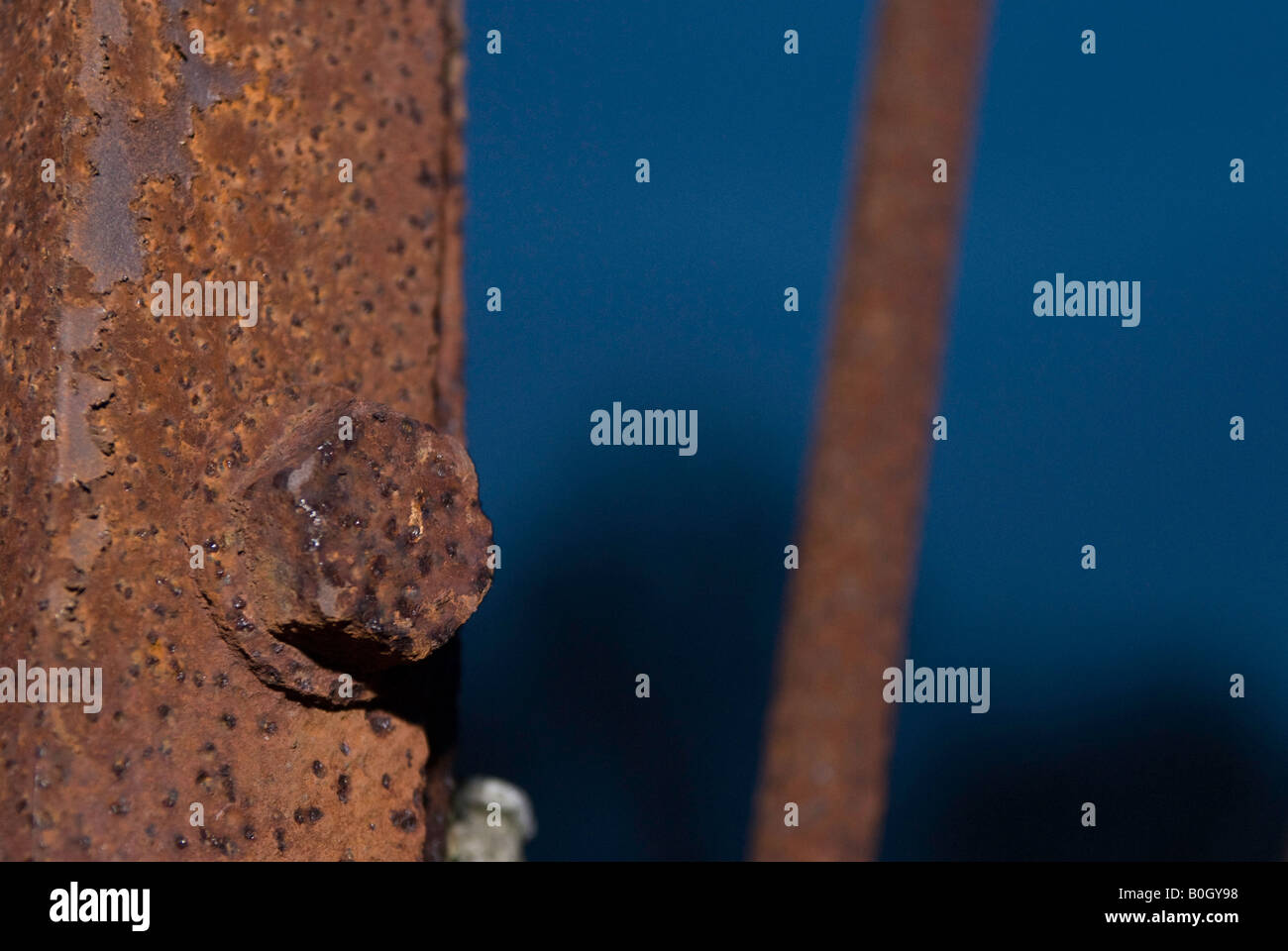 Rusty metal against a deep blue sky Stock Photo - Alamy