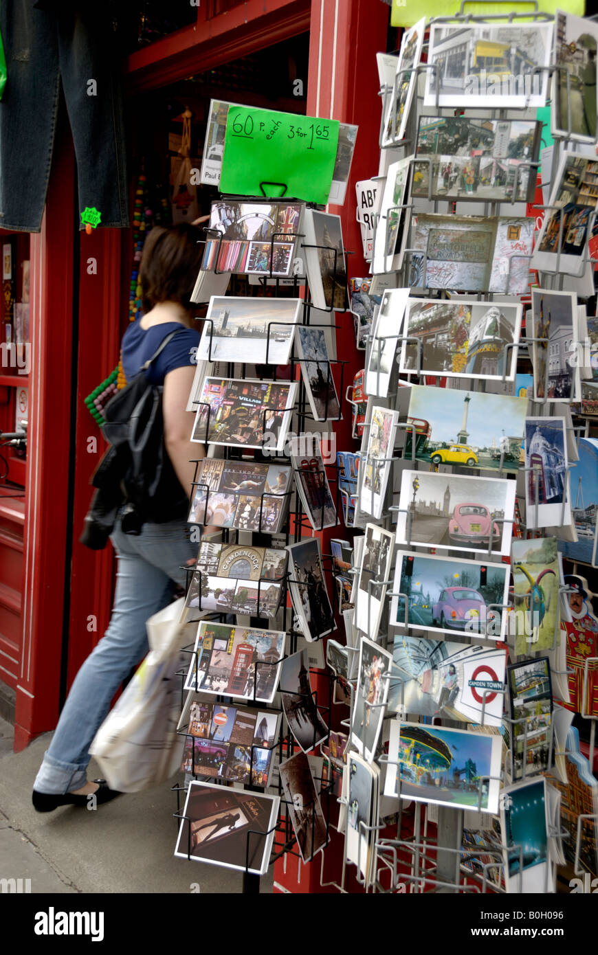 Postcards displayed in front of shop Stock Photo - Alamy