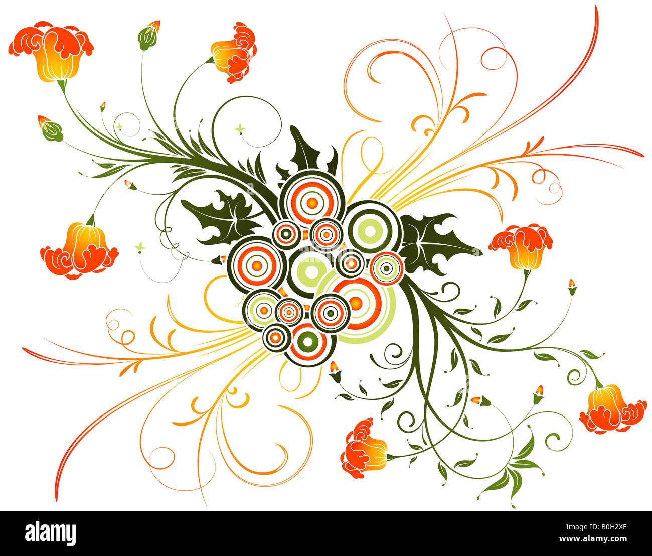 Flower background with circle Stock Photo - Alamy