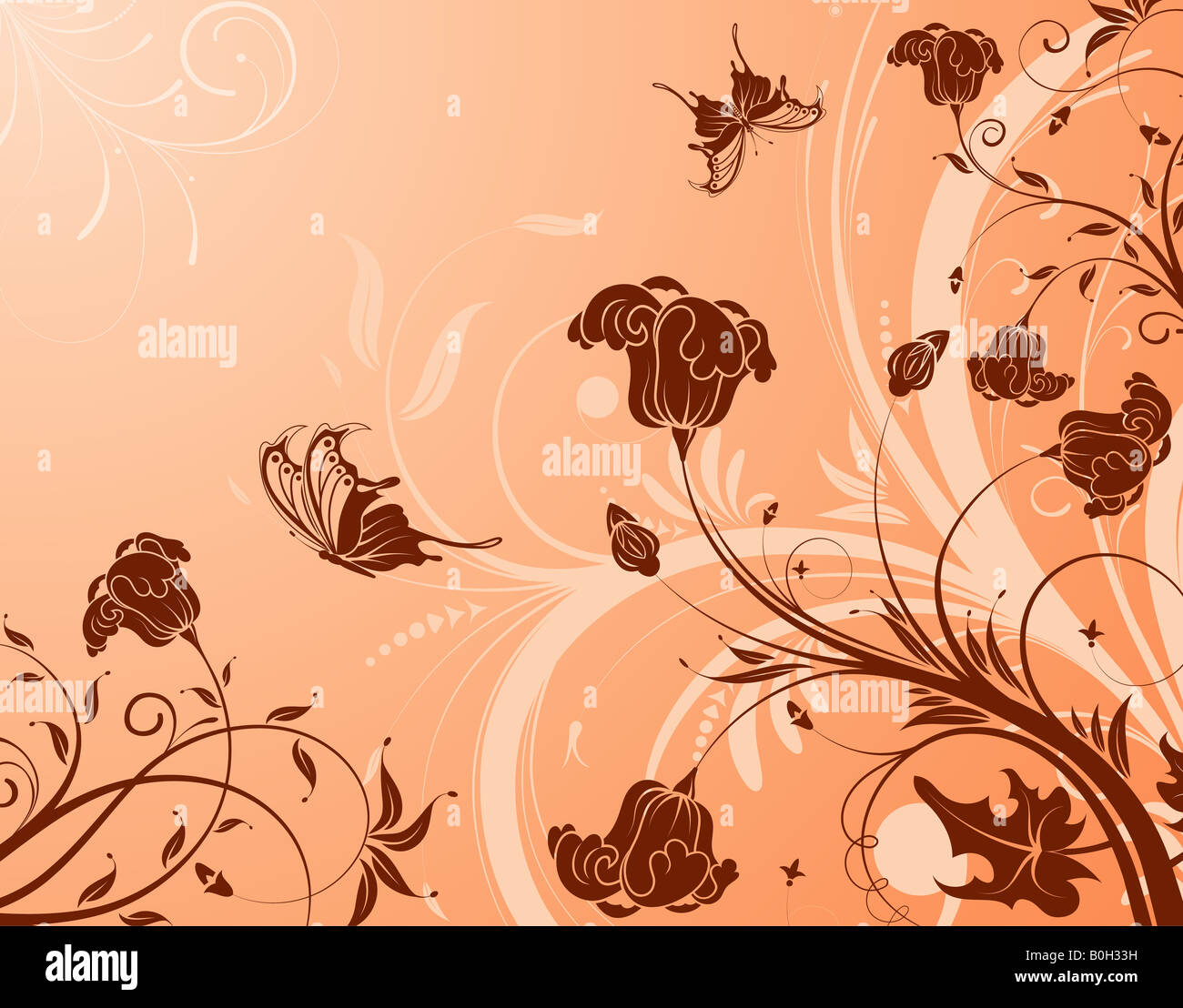 Flower background with butterfly Stock Photo - Alamy