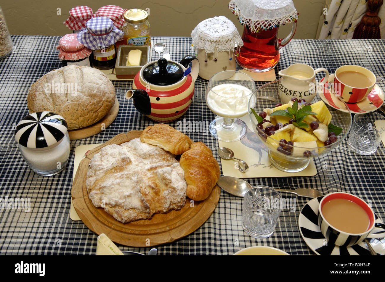 Table laid for breakfast at a B & B England UK Stock Photo - Alamy