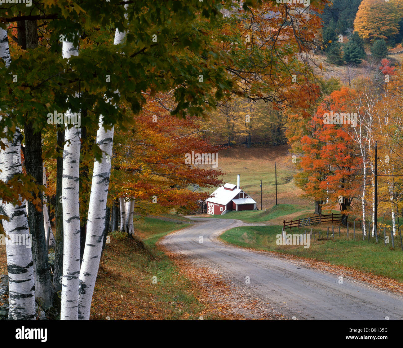 New England Farm in Autumn Stock Photo - Alamy