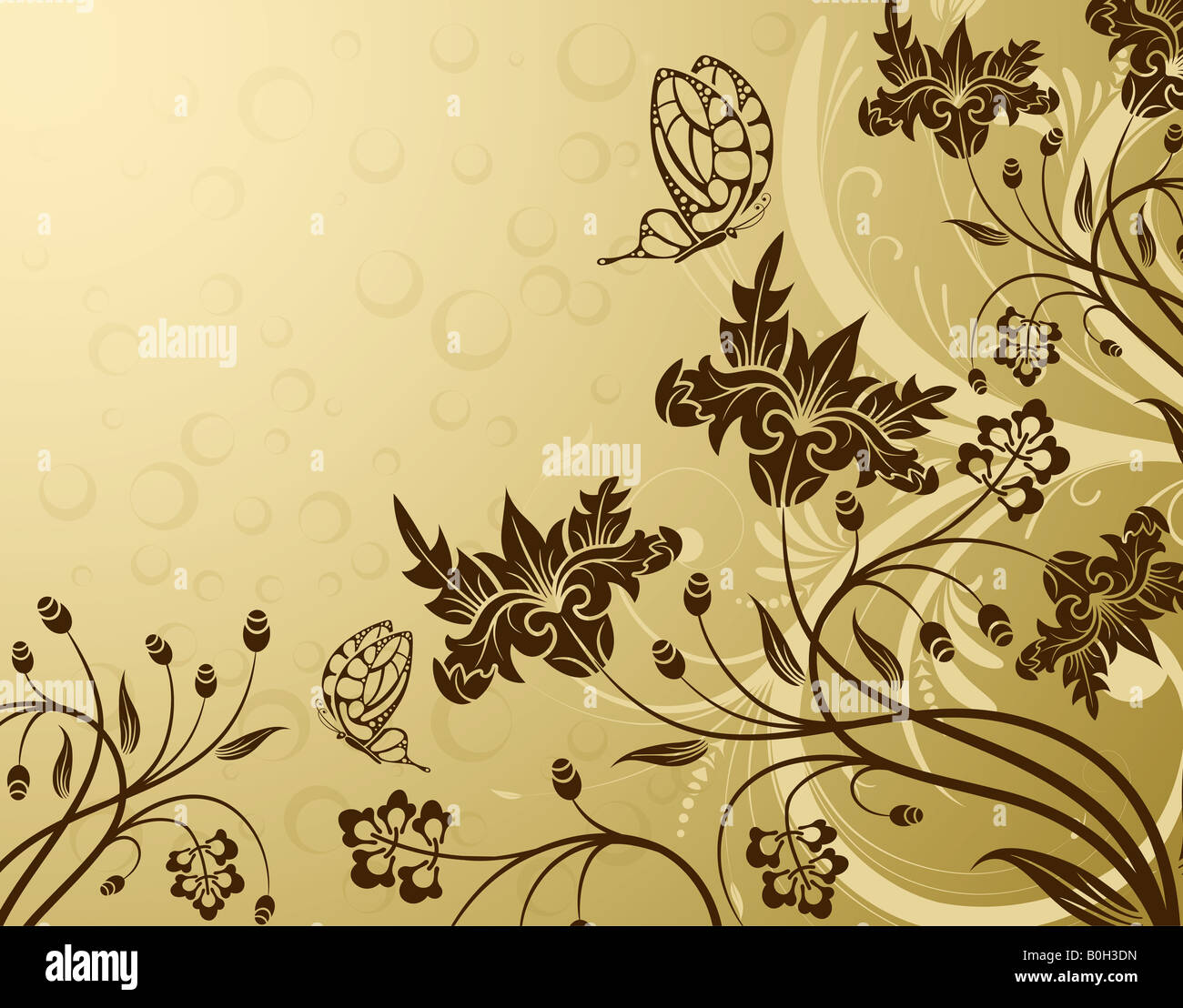 Flower background with butterfly Stock Photo - Alamy