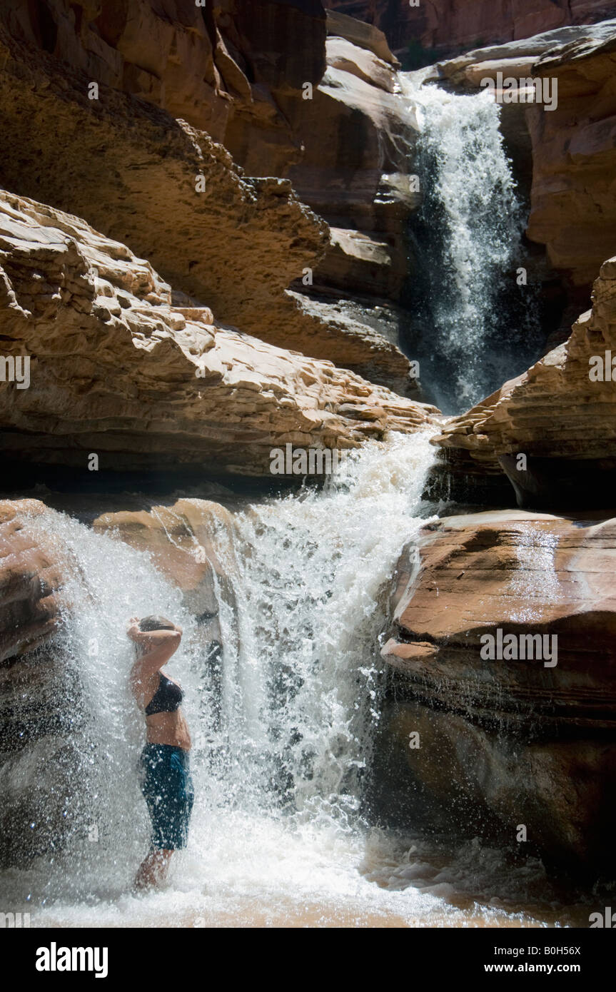 Indian woman bathing in river hi-res stock photography and images - Alamy