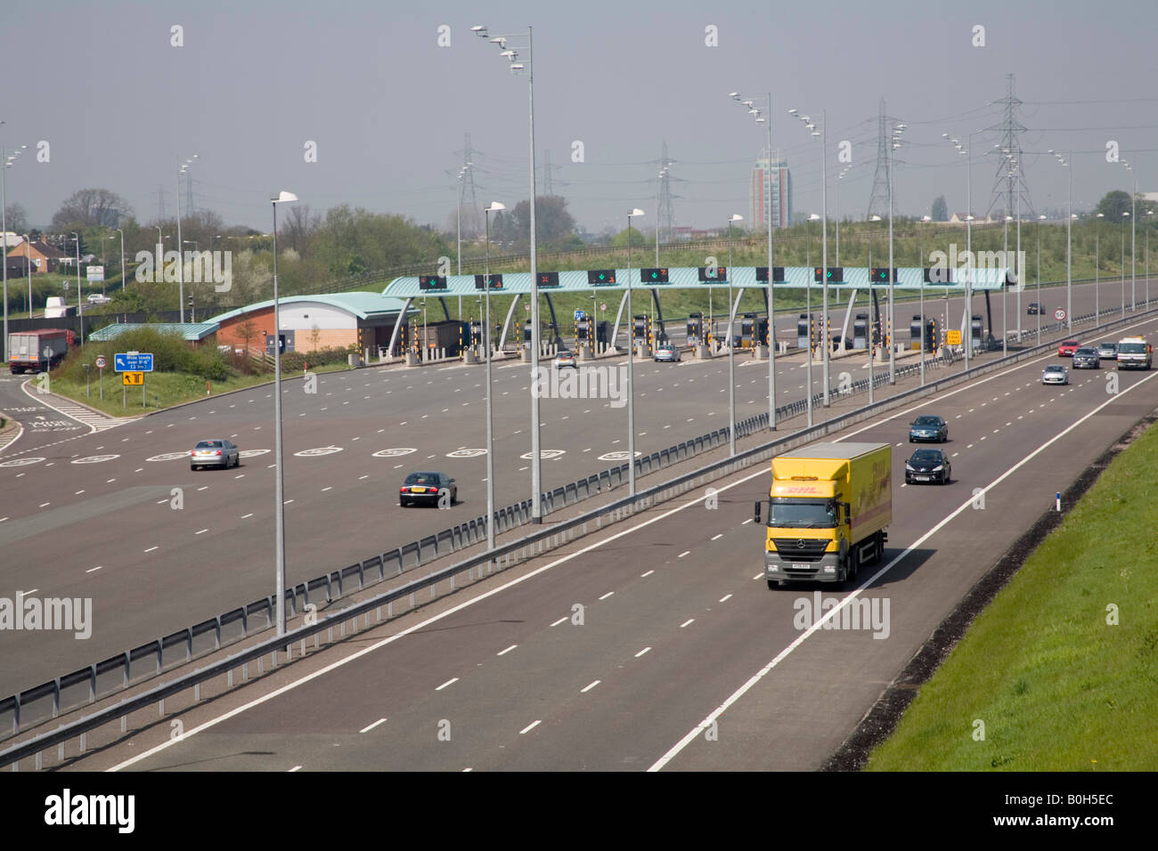 West Midlands UK Toll booths on the M6 Toll Road Stock Photo - Alamy