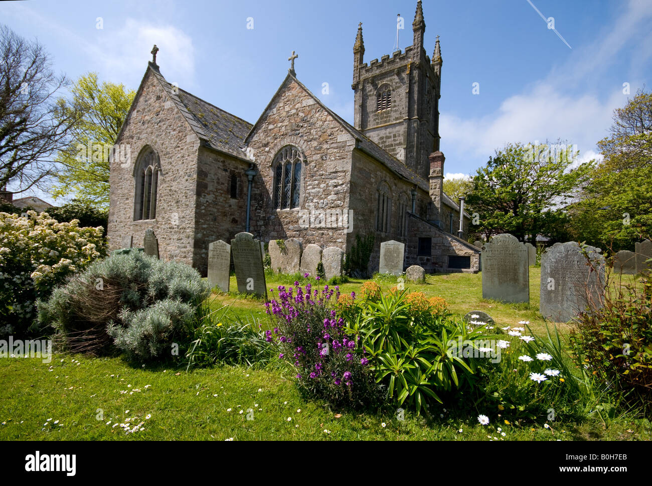 Parish Church at Madron, near Penzance, Cornwall, England, UK Stock ...